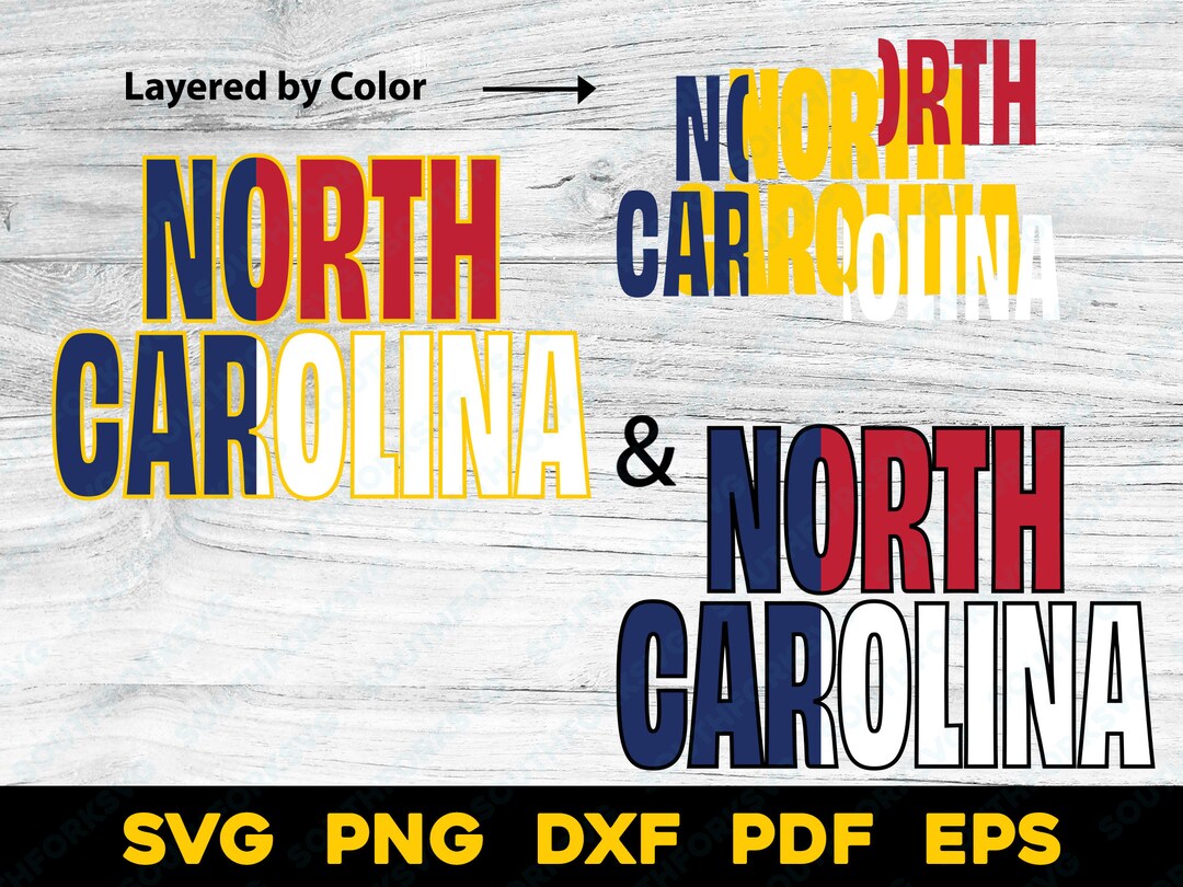 North Carolina State Flag Design Svg Png Dxf Pdf Eps NC - Etsy