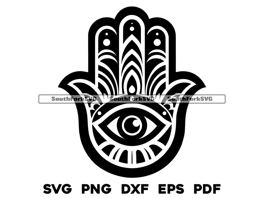 Hamsa Hand, Hand of Fatima Design | Svg Png Dxf Pdf Eps | Vector ...