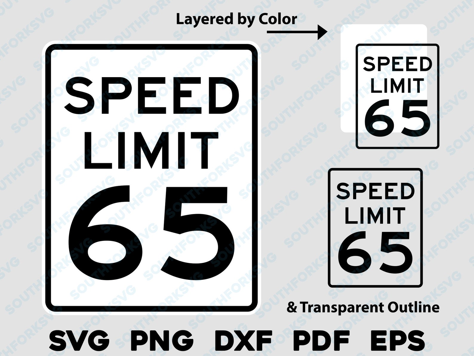 Speed Limit 65 Sign Logo Symbol Svg Png Dxf Eps Pdf Layered by Color ...