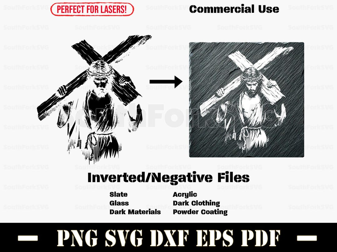 Inverted Jesus Carrying Cross Svg Png Dxf Eps Pdf | Vector Graphic Cut ...