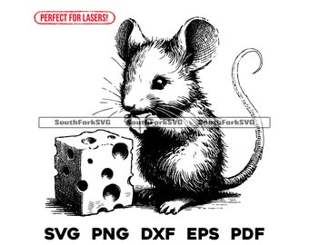 Mouse With Cheese. 4 Svg Bundle. Svg Png Eps Dxf Cut Files. - Etsy
