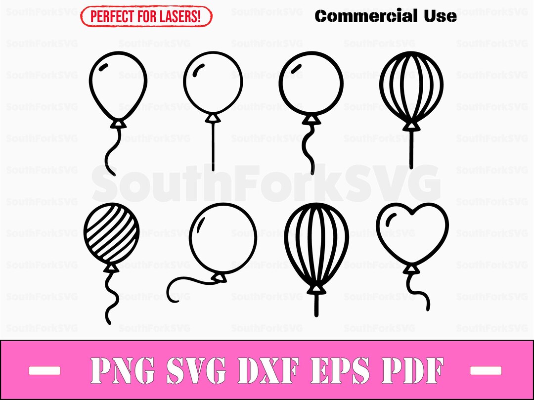 Simple Balloons Bundle Svg Png Dxf Eps Pdf | Vector Graphic Cut Print ...