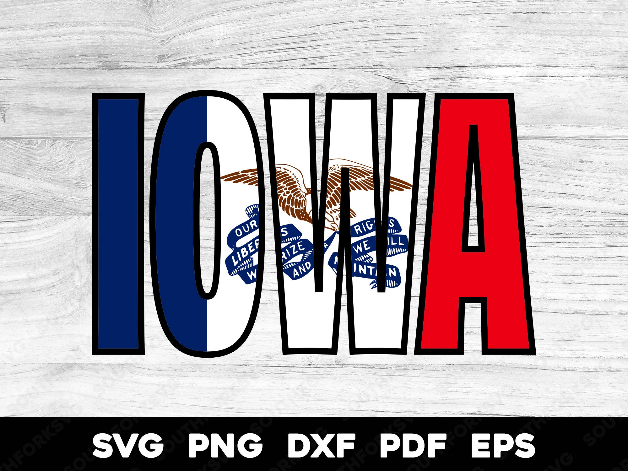 Iowa State Flag Name Design Svg Png Dxf Eps Pdf Layered by - Etsy