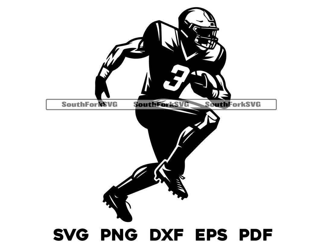 Football Player Running Svg Png Dxf Eps Pdf | Transparent Graphic ...