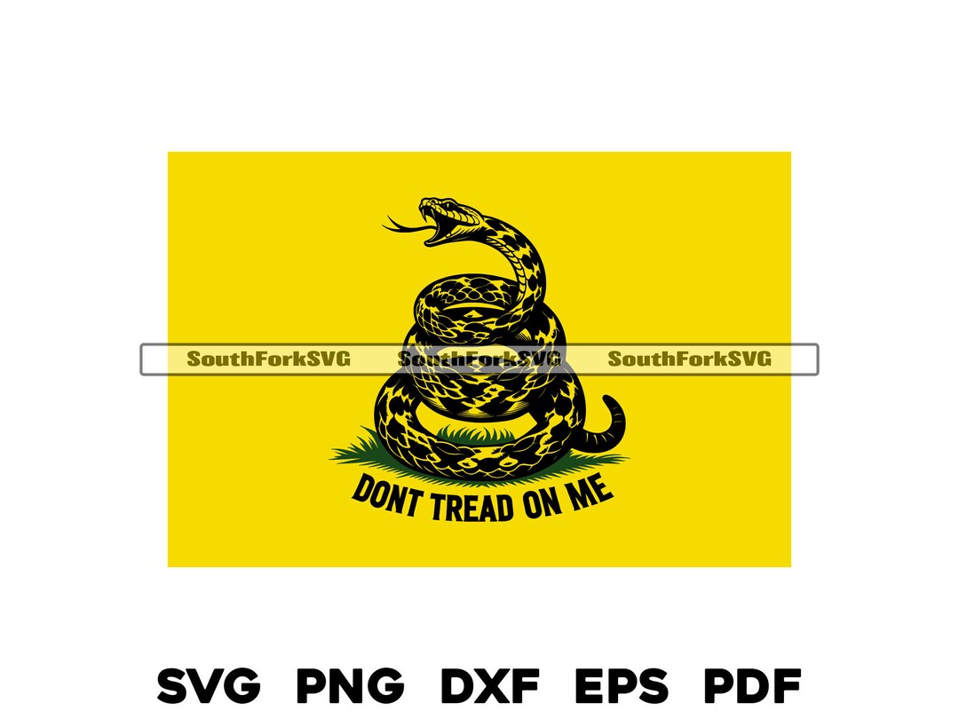 Don't Tread on Me Rattlesnake Gadsden Flag Layered by Color Svg Png Dxf ...