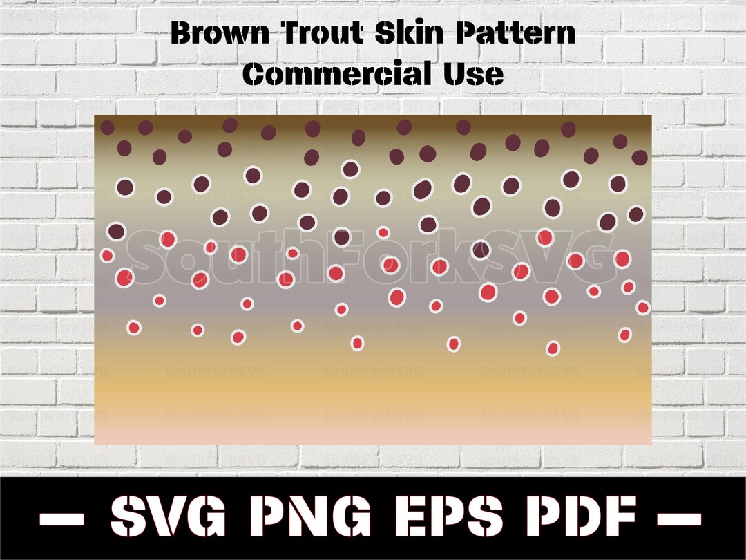 Young Brown Trout Skin Pattern Svg Png Eps Pdf | Rainbow Brook Brown ...
