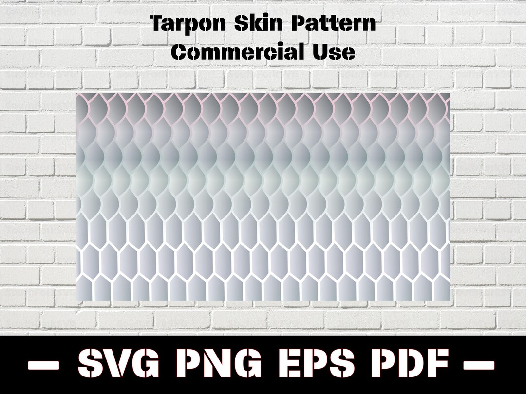Tarpon Skin Pattern Svg Png Eps Pdf | Saltwater Game Fish Fishing ...