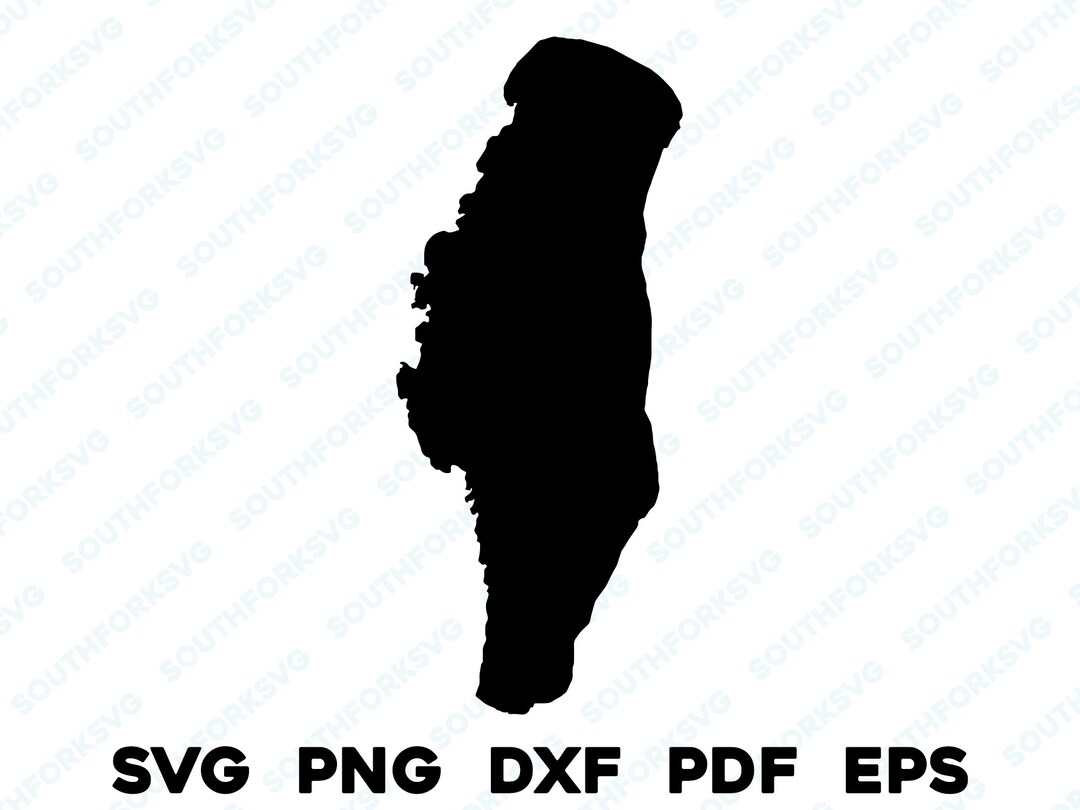 Lake Winnebago Wisconsin Map Shape Silhouette Svg Png Dxf Pdf Eps ...