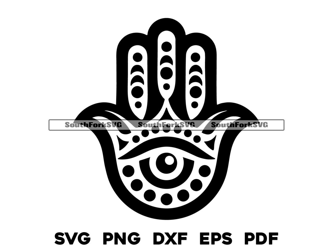 Hamsa Hand, Hand of Fatima Design | Svg Png Dxf Pdf Eps | Vector ...