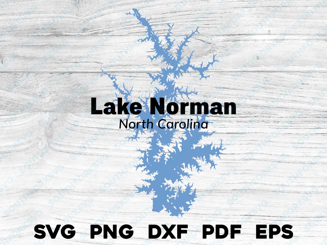 Lake Norman North Carolina Map Shape Silhouette Svg Png Dxf Pdf Eps ...