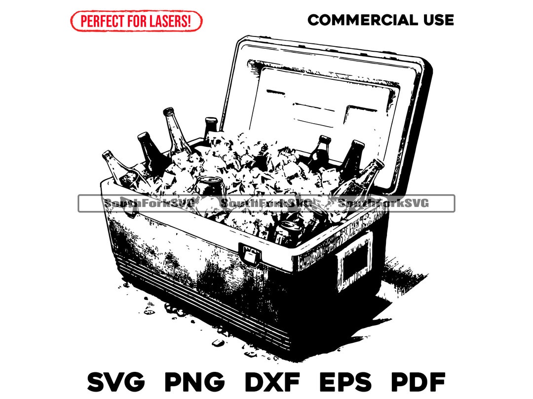 Laser Engrave File Cold Drink Cooler Ice Svg Png Dxf Eps Pdf Vector ...