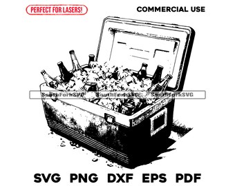 Ice Chest Svg, Beer Bucket Clipart, Long Neck Ice Cold Beer Png, Cooler ...