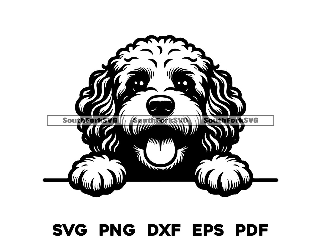 Peeking Cockapoo Dog Head Design | Svg Png Dxf Eps Pdf | Vector Graphic ...