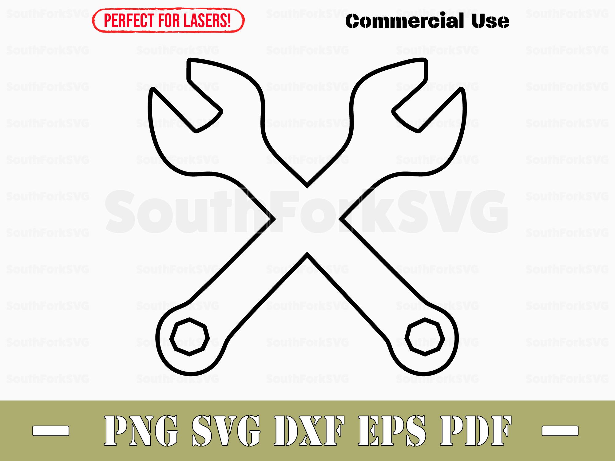 Llaves cruzadas Esquema svg png dxf eps pdf / archivo de corte gráfico ...