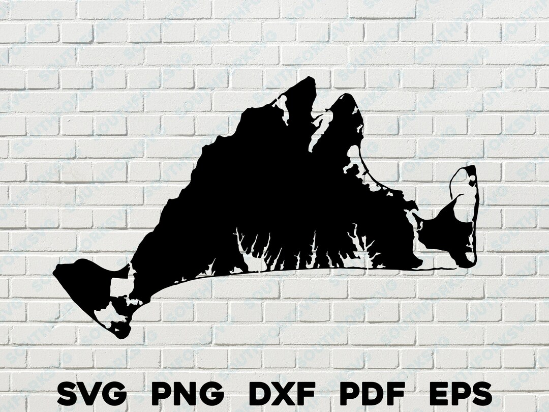 Martha's Vineyard Island Massachusetts Silhouette Shape Svg Png Dxf Pdf ...
