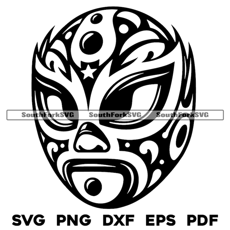 Luchador Mask Template - Etsy