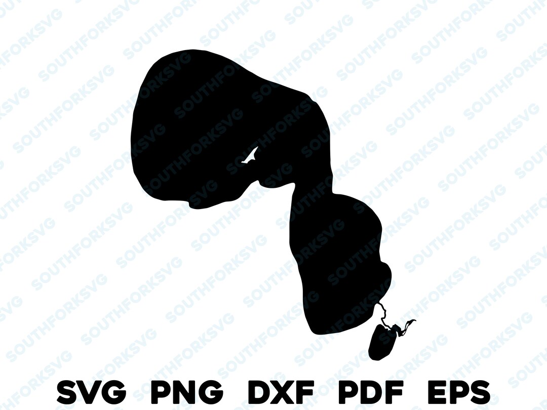 Higgins Lake Michigan Map Shape Silhouette Outline Svg Png Dxf Pdf Eps ...