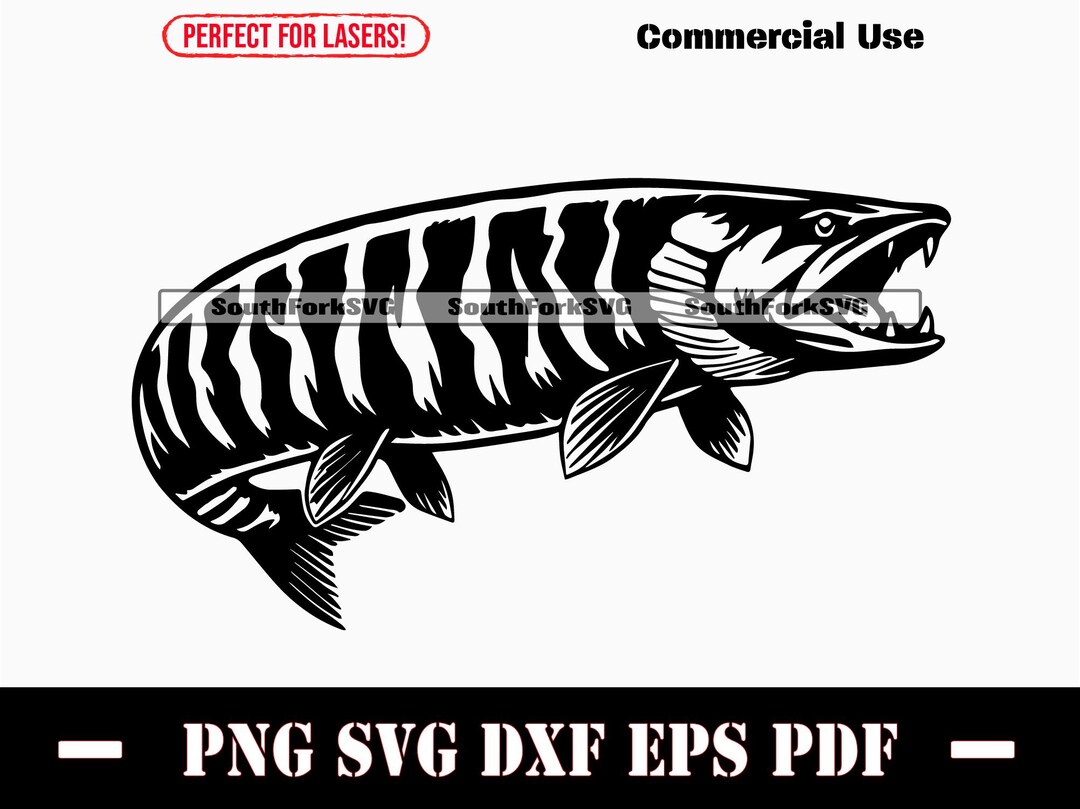 Musky Muskie Design Files Svg Png Dxf Eps Pdf | Transparent Vector ...