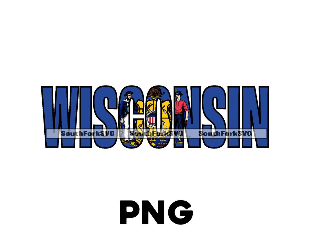 Wisconsin State Flag Name Design | PNG ONLY | Graphic Design Print Dye ...