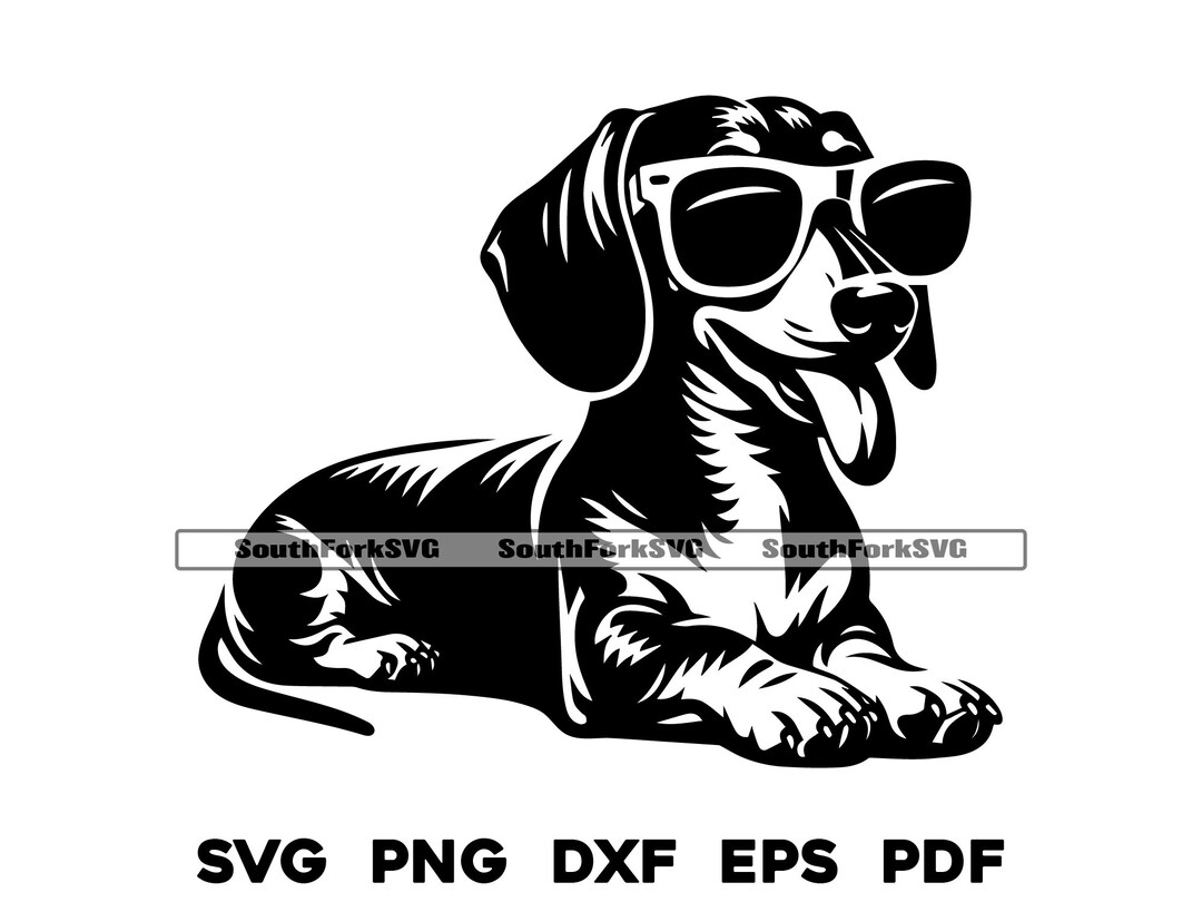 Dachshund Weiner Dog Laying Sunglasses Svg Png Dxf Eps Pdf Vector ...