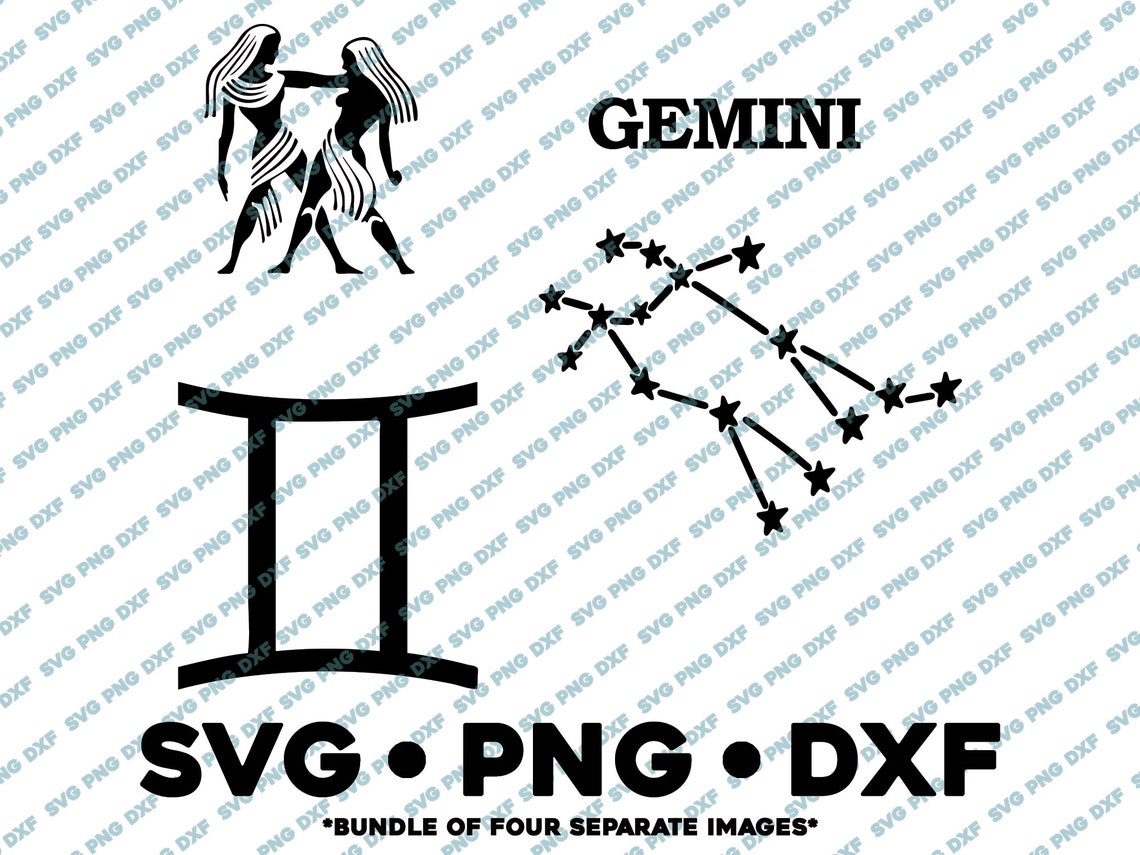 Gemini Zodiac Bundle SVG PNG DXF Cut File Cricut Silhouette - Etsy