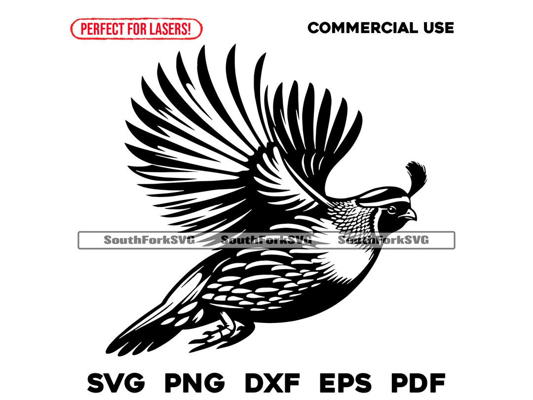 Flying Quail Svg Png Dxf Eps Pdf | Vector Graphic Design Cut Print Dye ...