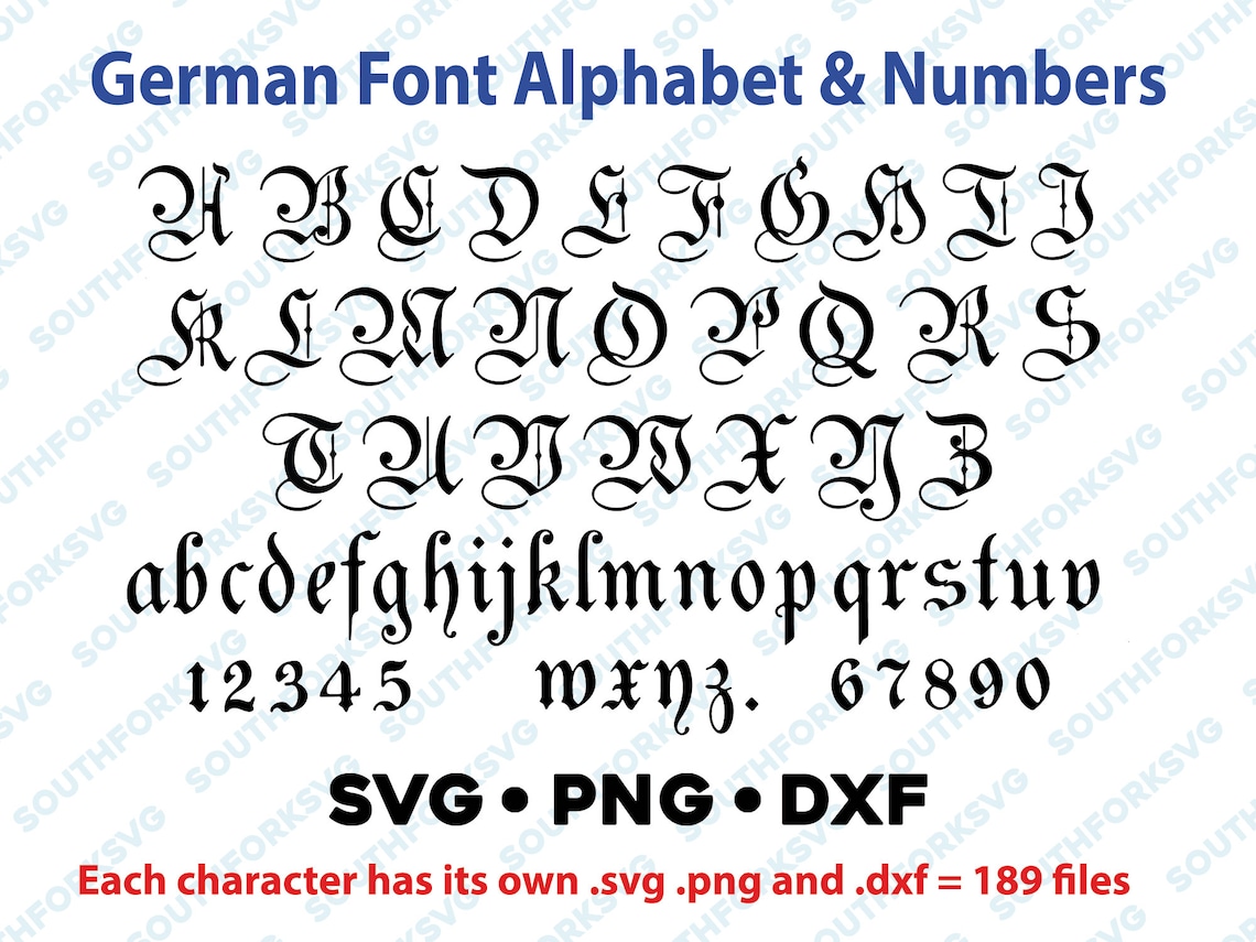 German Font Bundle SVG PNG DXF Cut File for Silhouette Cameo - Etsy
