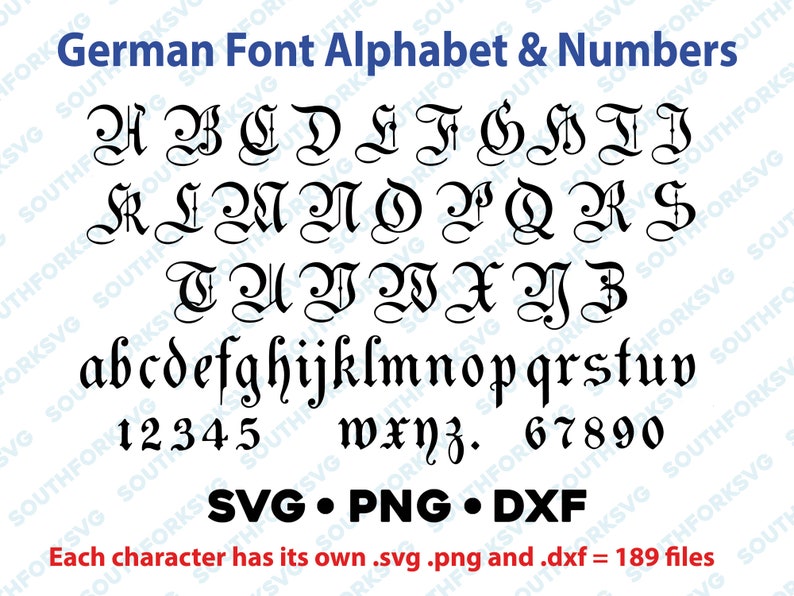 German Font Bundle SVG PNG DXF Cut File for Silhouette Cameo Letters ...