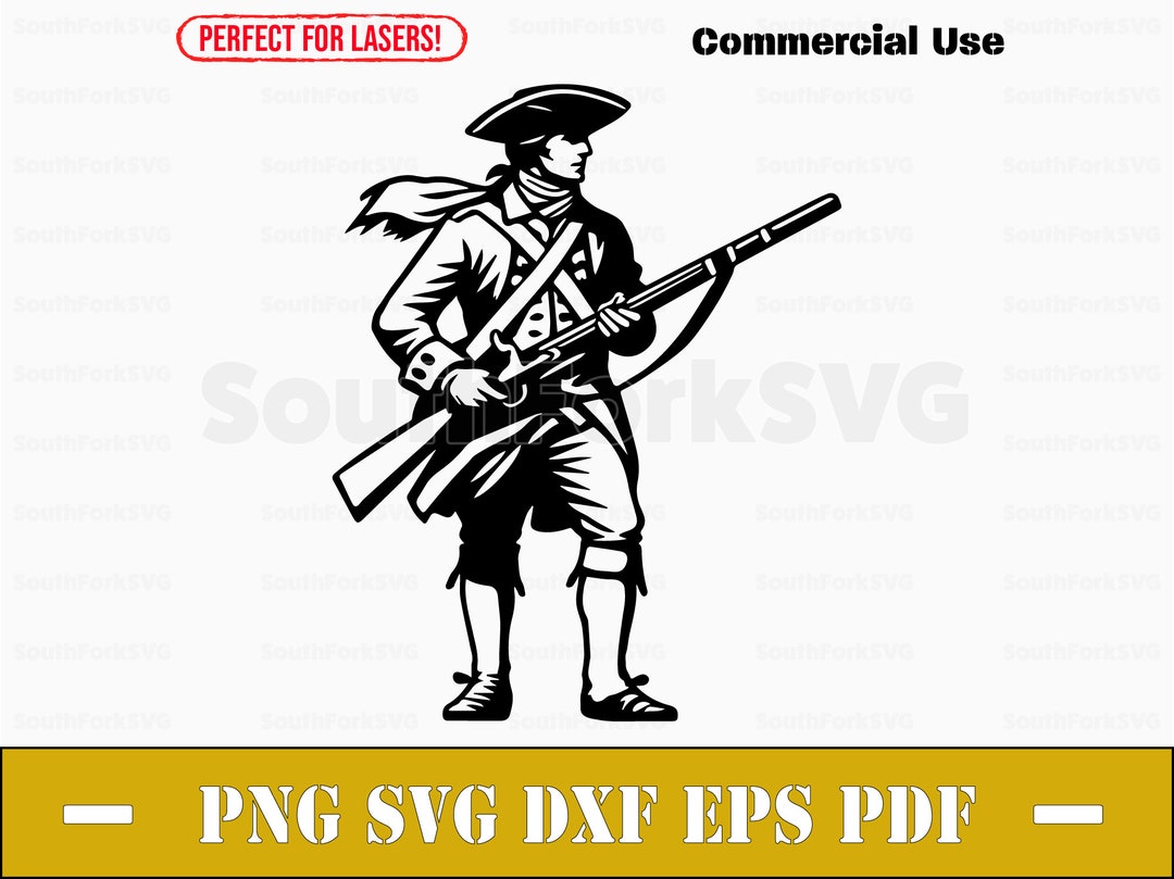 Minuteman Patriot Svg Png Dxf Eps Pdf | Laser Cut Print Dye Sub Cnc ...
