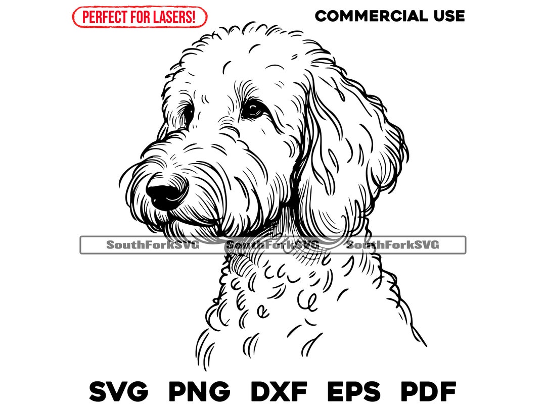 Labradoodle Portrait Svg Png Dxf Eps Pdf | Vector Graphic Cut File ...
