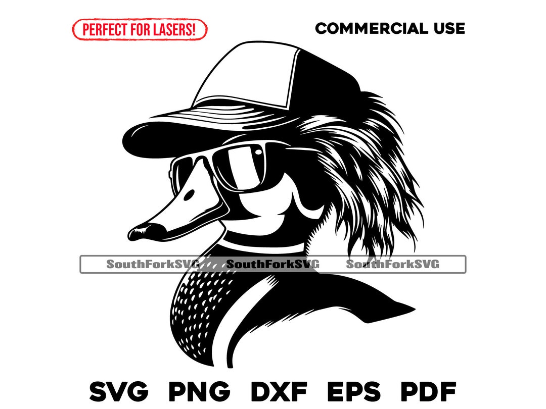 Wood Duck Mullet Trucker Hat Svg Png Dxf Eps Pdf | Vector Graphic ...
