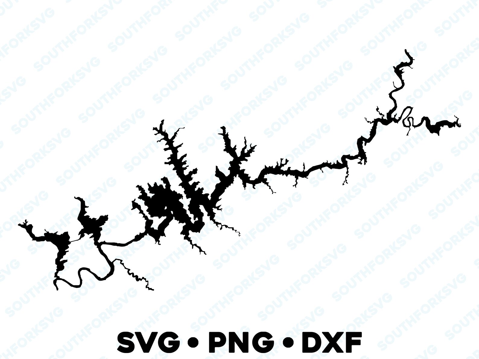 Lake Powell Arizona Map Shape Silhouette SVG PNG DXF Vector | Etsy