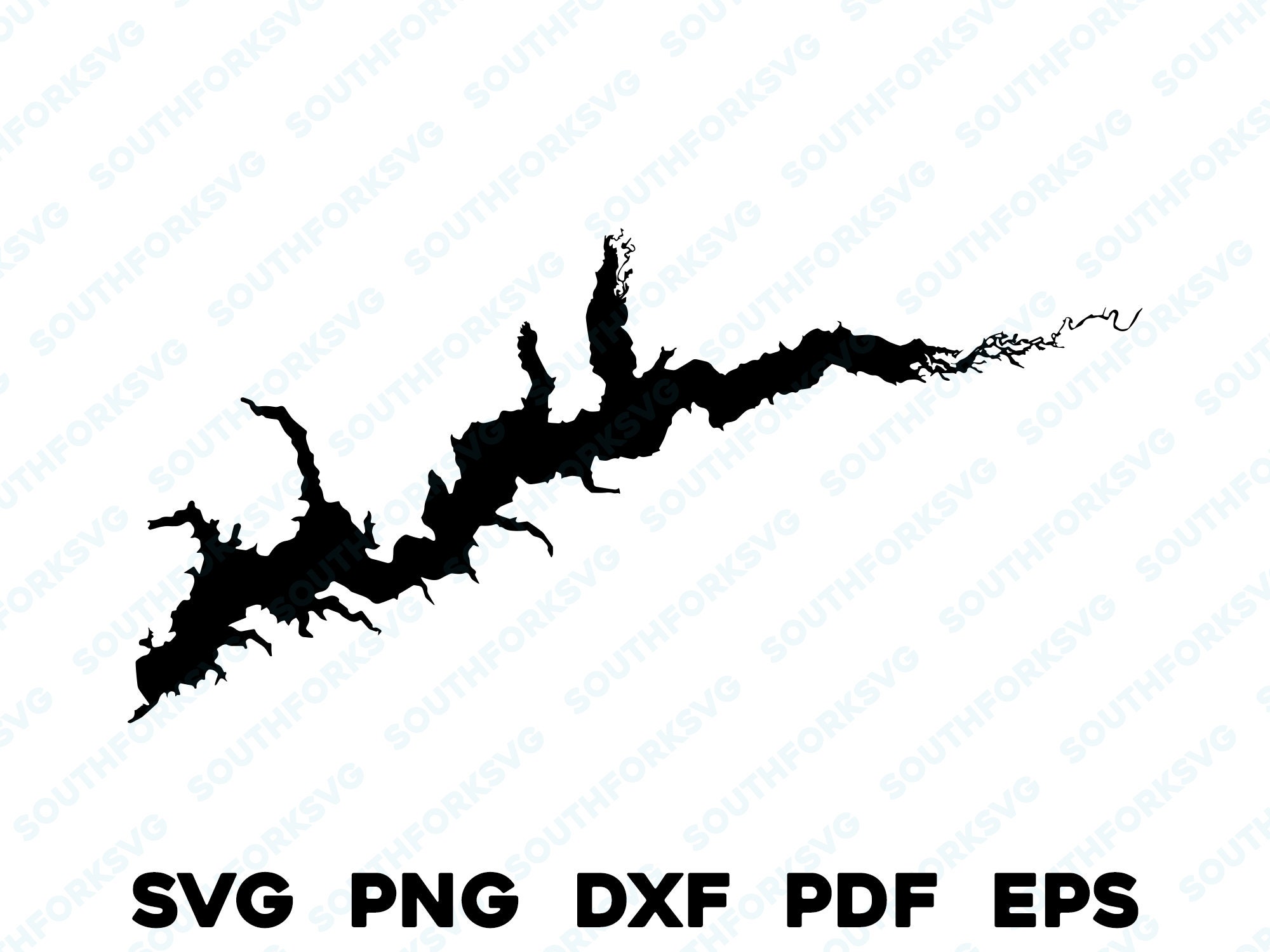 Lake Talquin Florida Map Shape Silhouette Svg Png Dxf Pdf Eps Vector ...