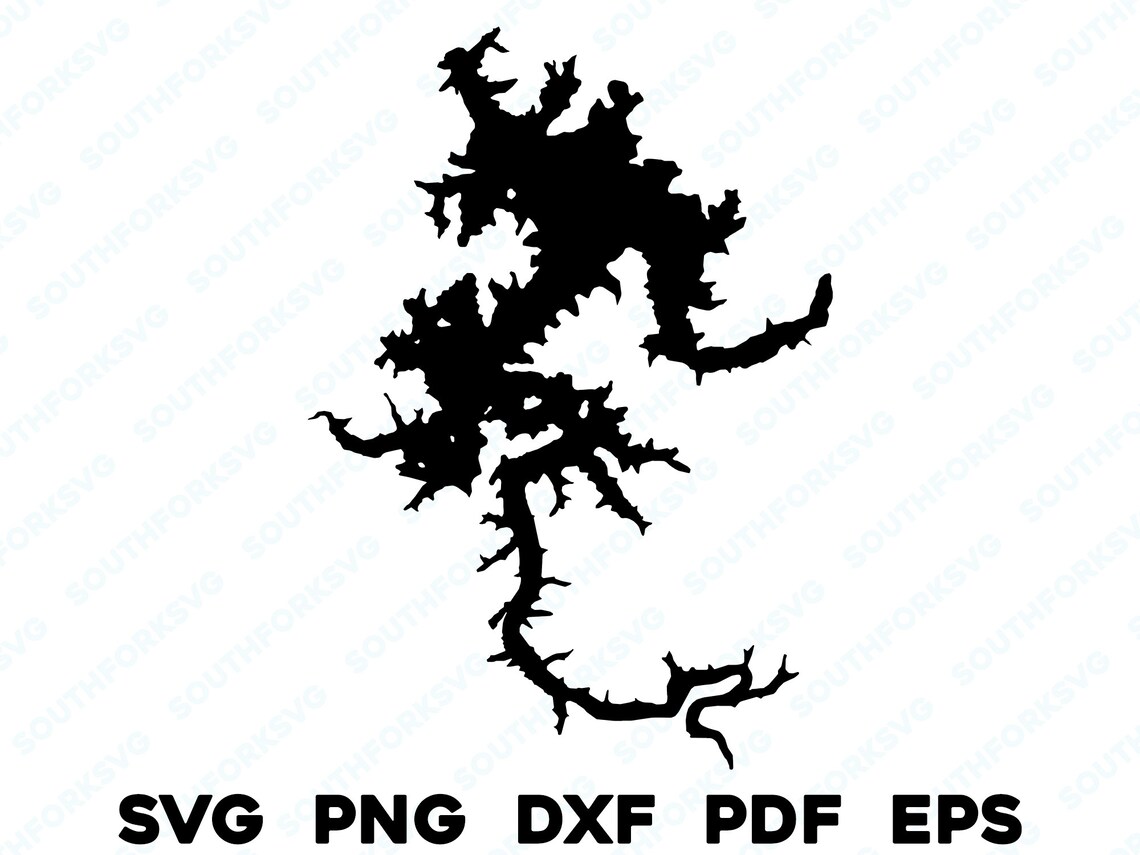 Blue Ridge Lake Georgia Silhouette Shape Svg Png Dxf Pdf Eps Vector ...