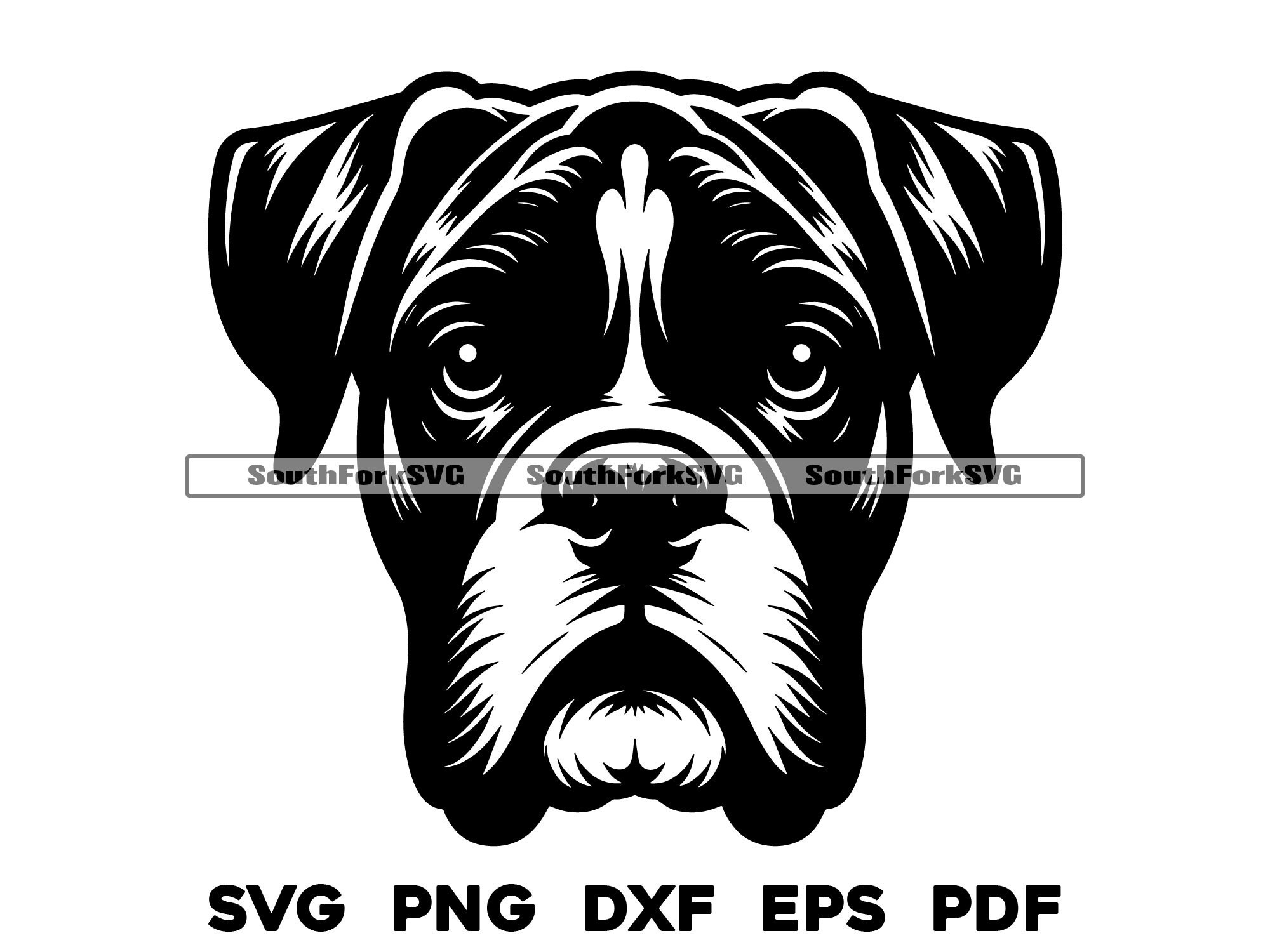 Boxer Dog Head Design | Svg Png Dxf Eps Pdf | Vector Graphic Cut File ...