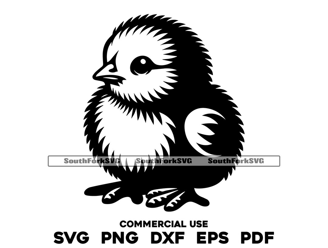 Cute Baby Chick Svg Png Dxf Eps Pdf | Laser Engrave Cut Print Files ...