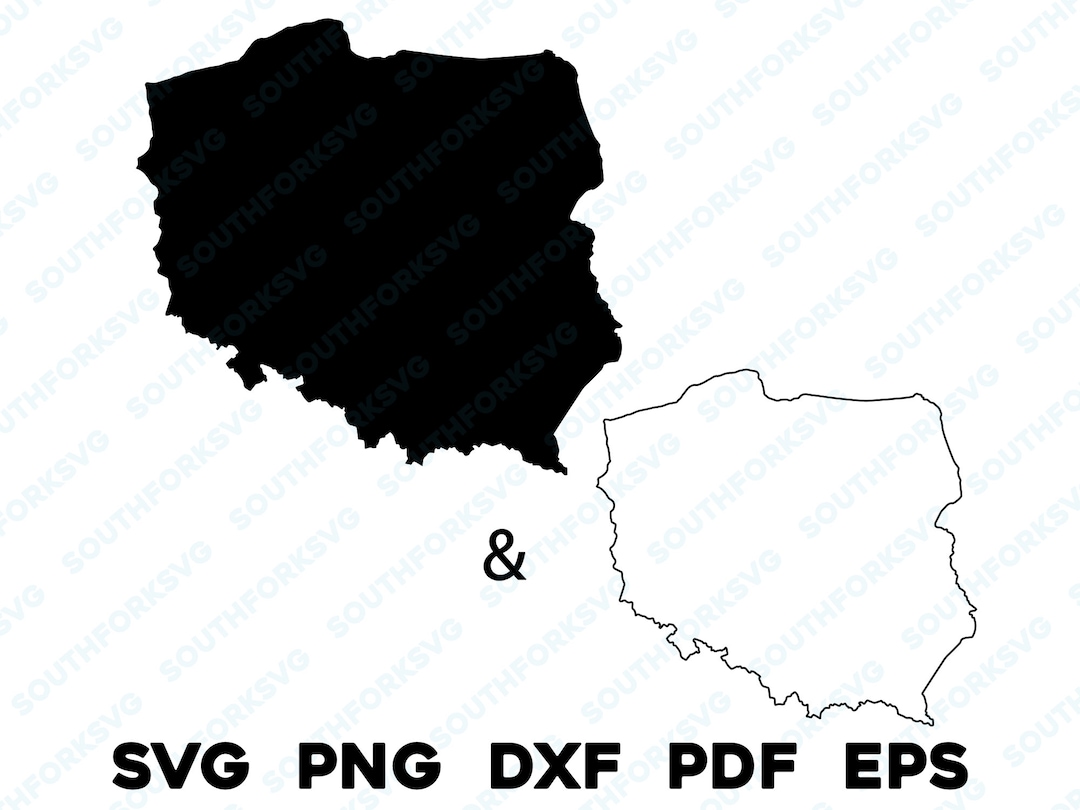 Poland Country Silhouette & Outline Shapes Svg Png Dxf Pdf Eps Vector ...