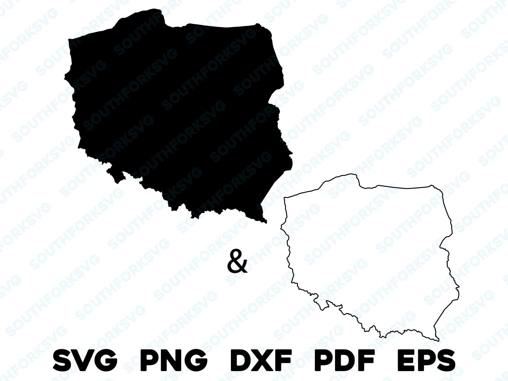 Polen Land Silhouette & Outline Shapes svg png dxf pdf eps - Etsy Schweiz