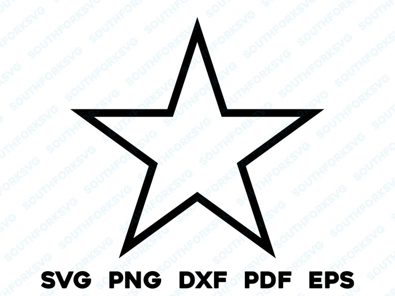 Star Outline Svg Png Dxf Eps Pdf Vector Graphic Cut File - Etsy