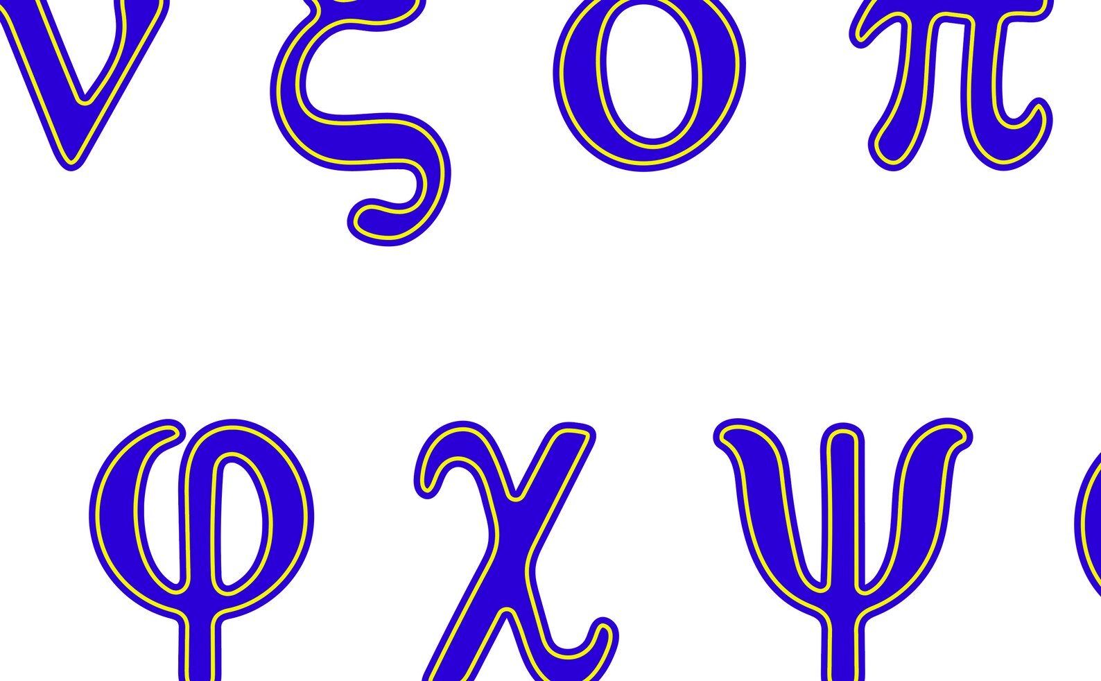 Greek Alphabet Letters Offset Border Layered SVG PNG DXF Bundle, Greek ...