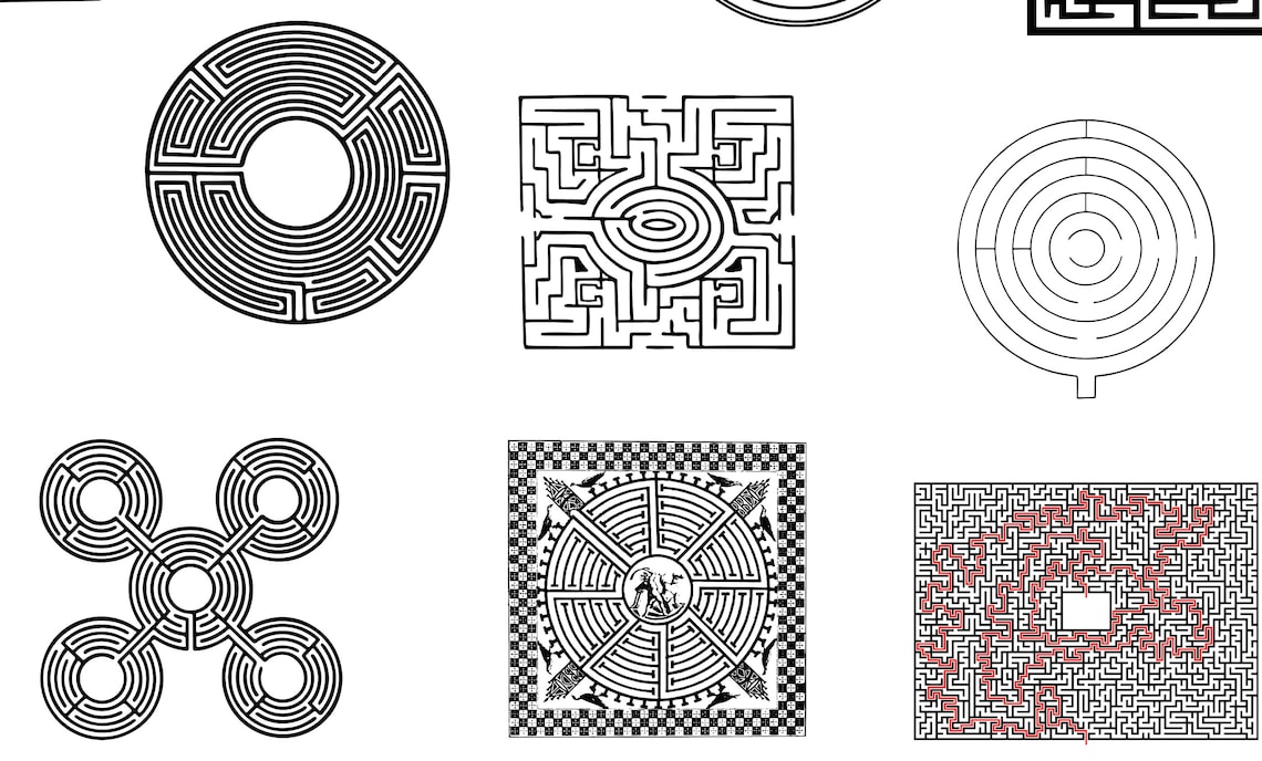Mazes & Labyrinths Bundle SVG PNG DXF Symbol Vector - Etsy