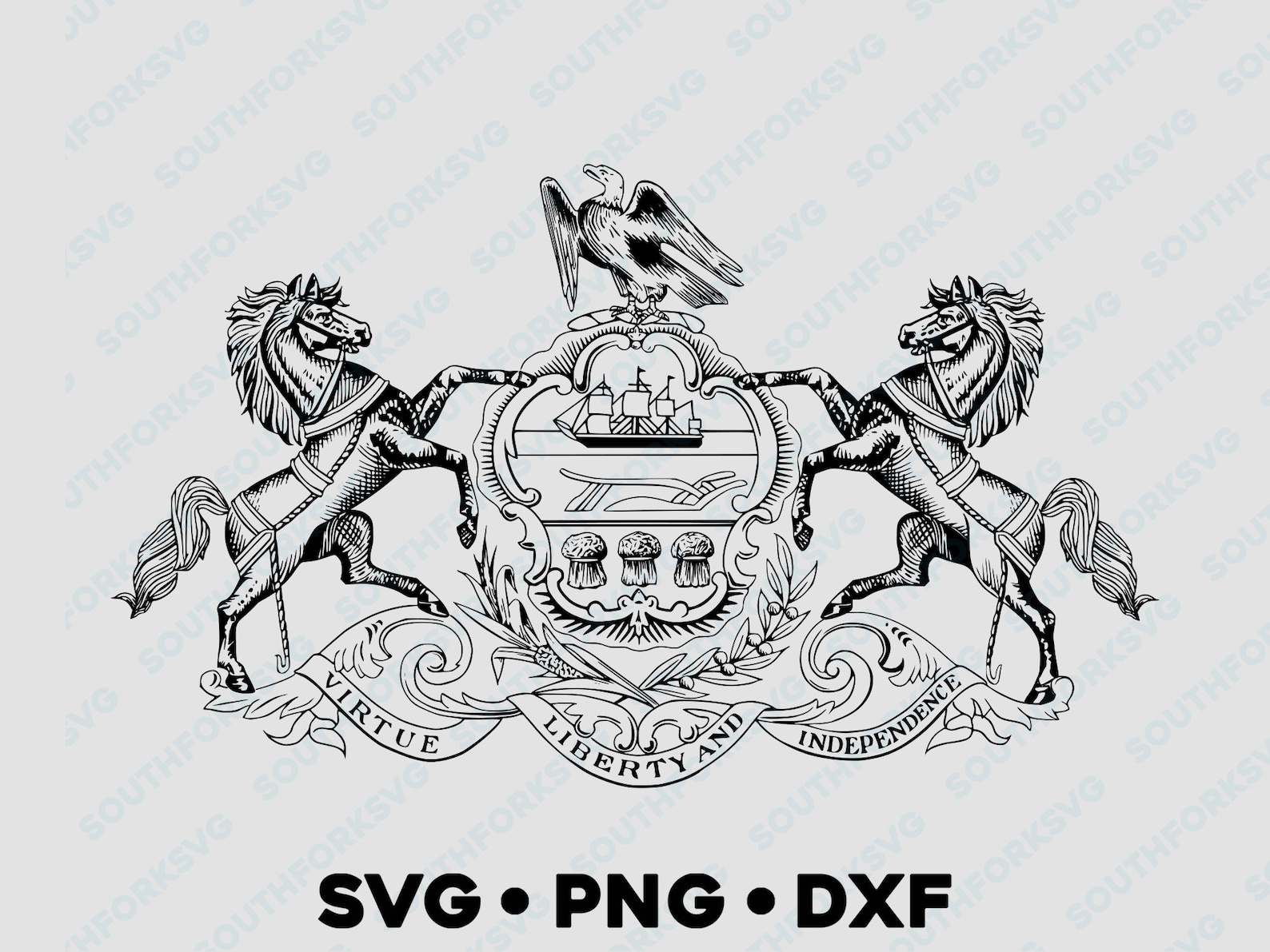 Pennsylvania State Flag Emblem Crest Svg Png Dxf Vector - Etsy