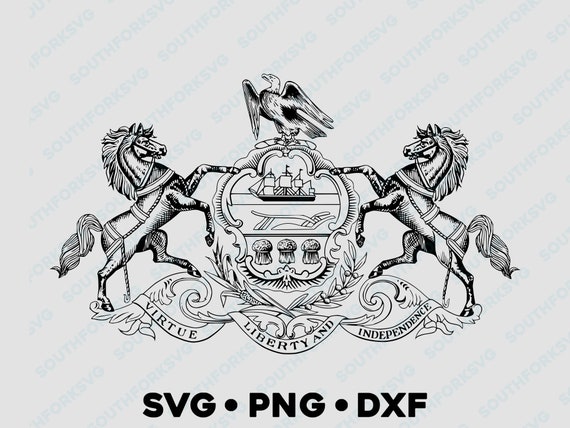 Pennsylvania State Flag Emblem Crest Svg Png Dxf Vector - Etsy