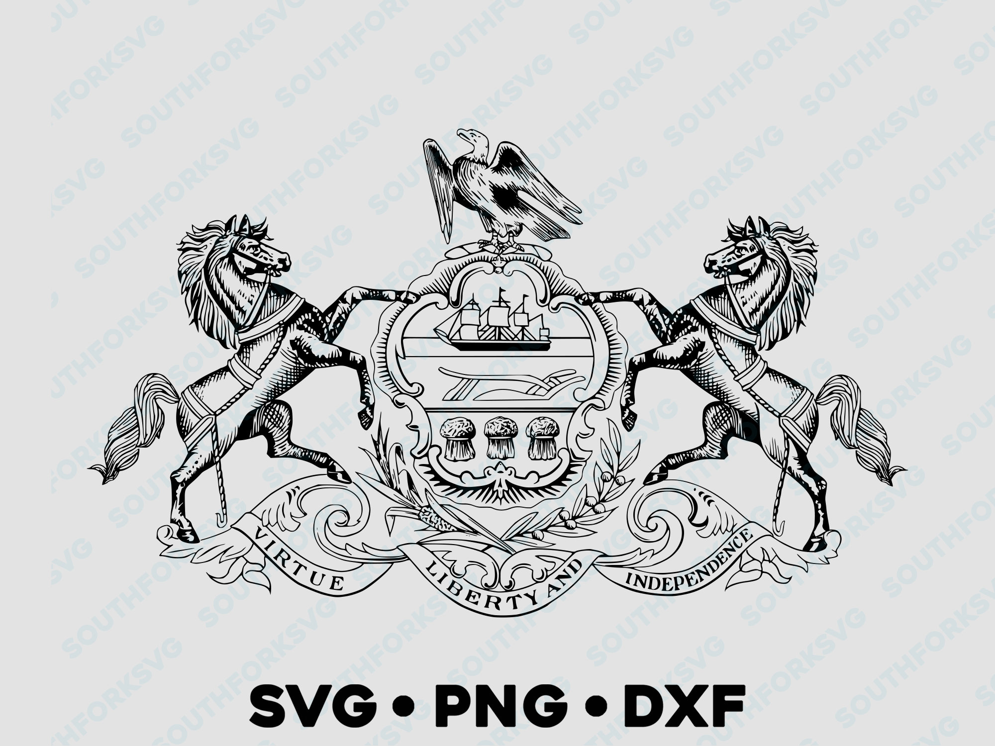 Pennsylvania State Flag Emblem Crest Svg Png Dxf Vector - Etsy