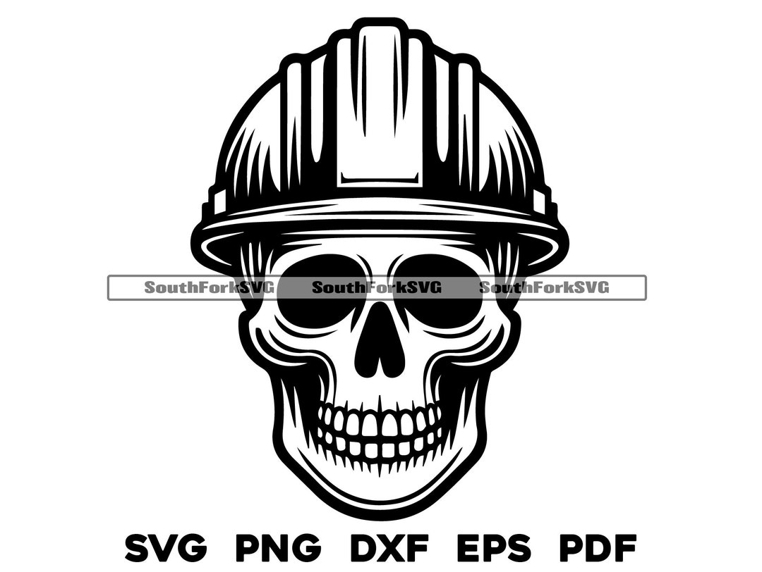 Skull Construction Worker | Svg Png Dxf Eps Pdf | Laser Cut Print ...