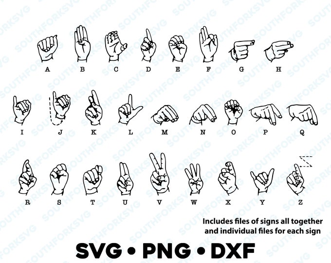 Sign Language SVG ASL SVG American Sign Language Svg Asl Alphabet Svg ...