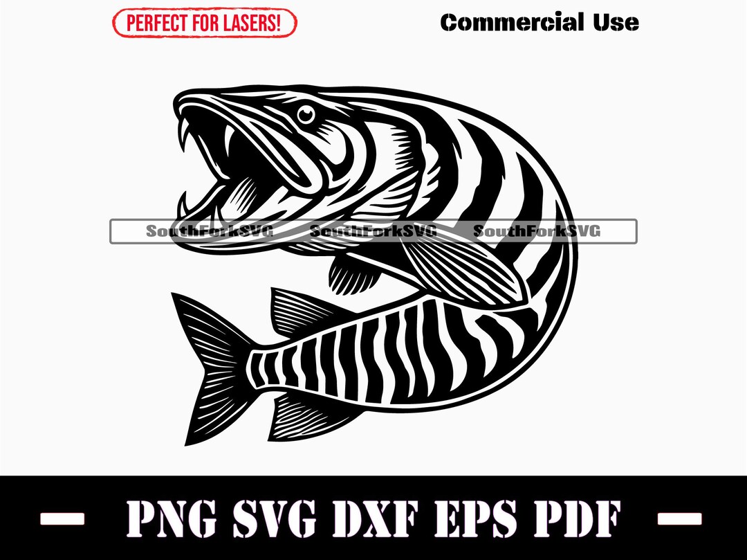 Muskie Musky Design Files Svg Png Dxf Eps Pdf | Transparent Vector ...
