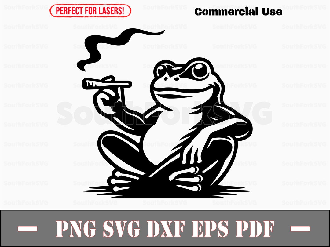 Frog Smoking Joint Svg Png Dxf Eps Pdf | Vector Graphic Cut File Laser ...