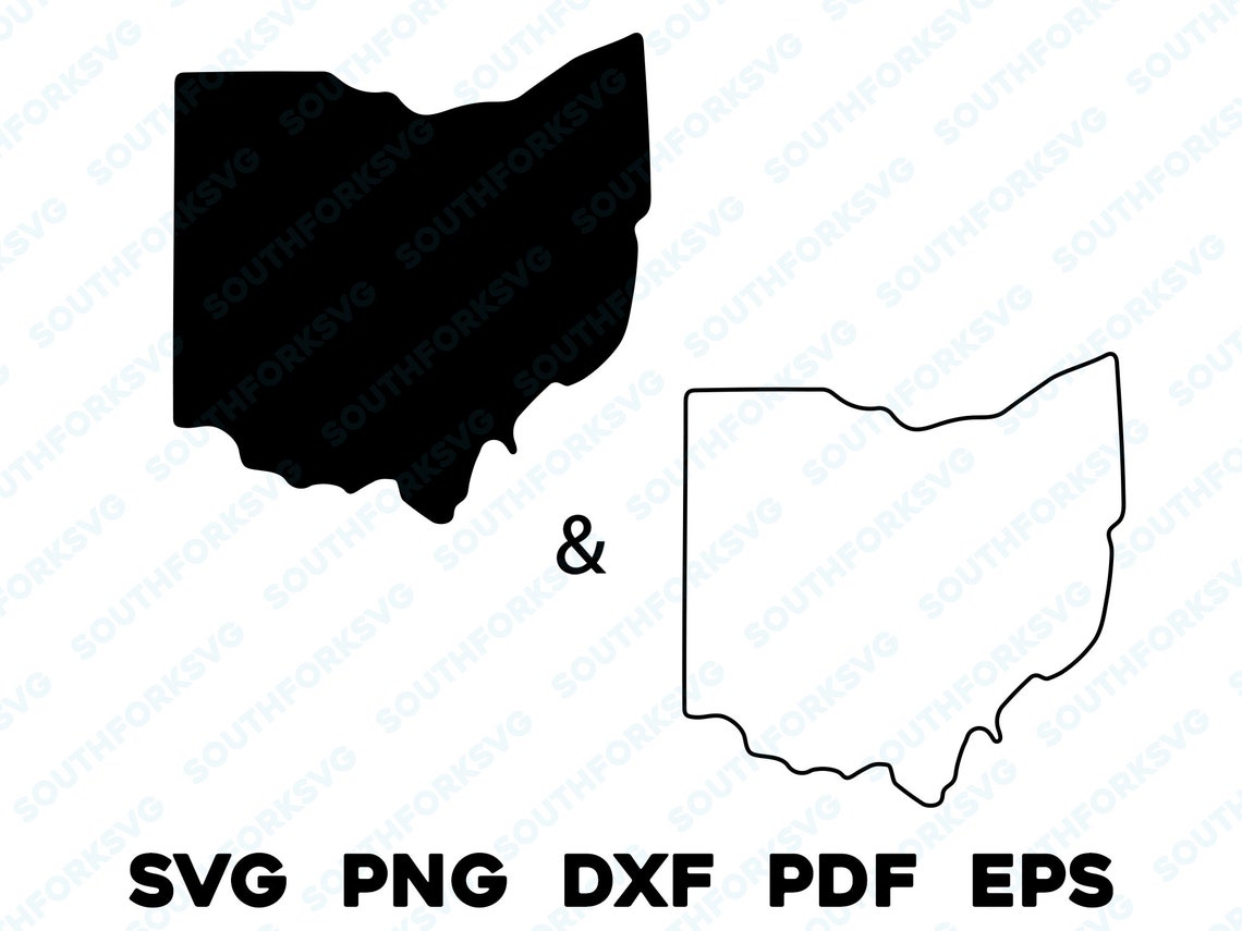 Simple Ohio State Silhouette & Outline Shapes Svg Png Dxf Pdf - Etsy