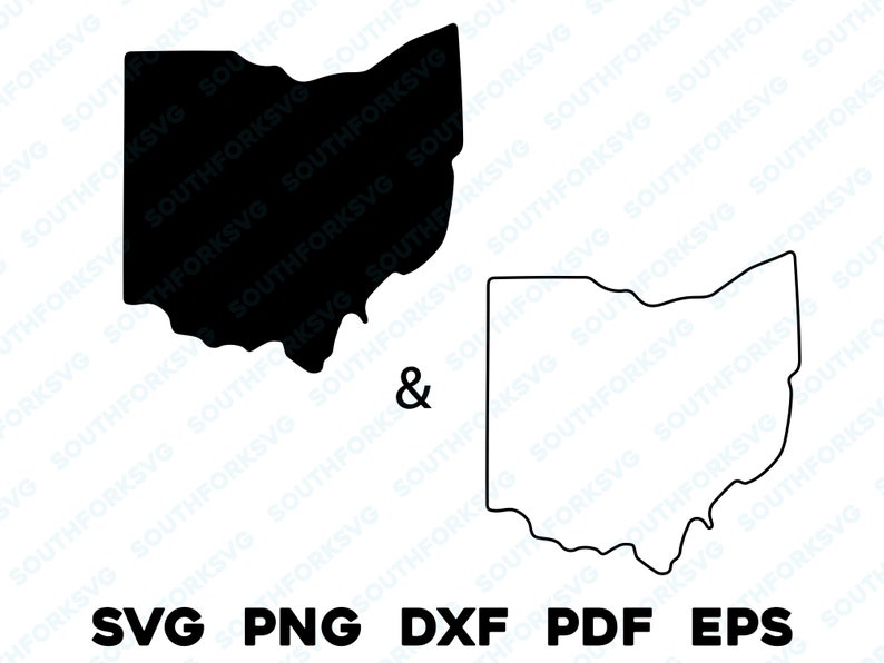 Simple Ohio State Silhouette & Outline Shapes Svg Png Dxf Pdf - Etsy